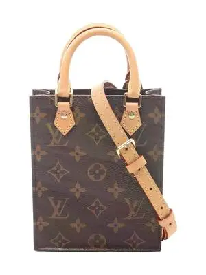 LOUIS VUITTON Petite Sac Plat Monogram Tote - Brown