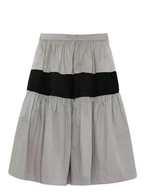 Saint Laurent 1980s Pleated Midi Skirt - Grey