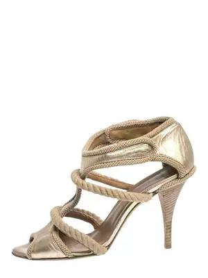 Pierre Hardy Rope-detail Leather Sandals - Gold