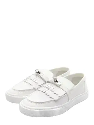 Hermès Leather Slip-on Loafers - White