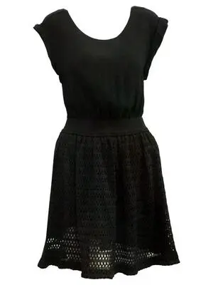 Sandro Mesh-insert Mini Dress - Black