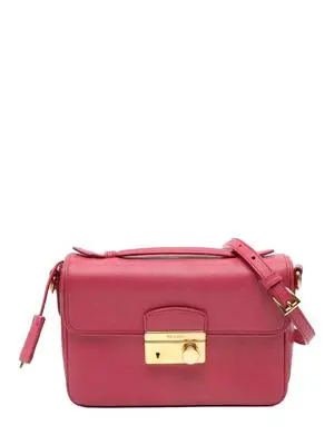 Prada Saffiano Sound Lock Satchel - Pink