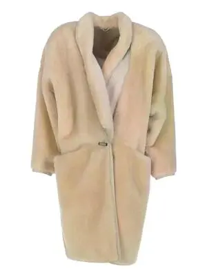 Versace 1980s Shearling Coat - White