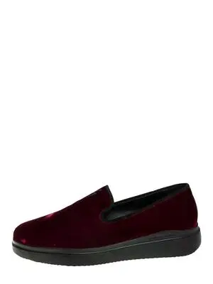 GIUSEPPE ZANOTTI Velvet Slip-on Loafers - Red