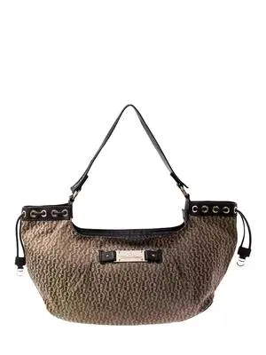 AIGNER Monogram Leather-trim Shoulder Bag - Neutrals
