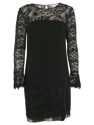 Diane Von Furstenberg Lavana Lace-trim Dress - Black