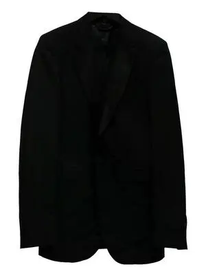 Burberry Single-breasted Wool Blazer - Black