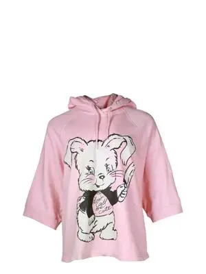 Moschino Rabbit-print Cotton Hoodie - Pink
