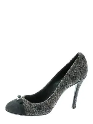 LOUIS VUITTON 100mm Suede Heeled Pumps - Grey