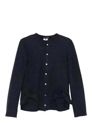 JUNYA WATANABE COMME DES GARCONS 1990s Bow-detail Wool Jacket - Blue