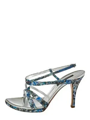SERGIO ROSSI 2023 105mm Glitter Sandals - Blue