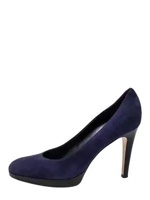 GIANVITO ROSSI 100mm Suede Pumps - Blue