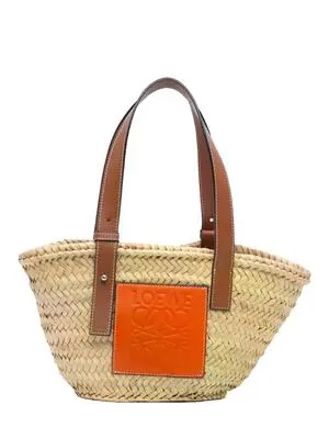 Loewe Mini Raffia Basket Tote Bag - Brown