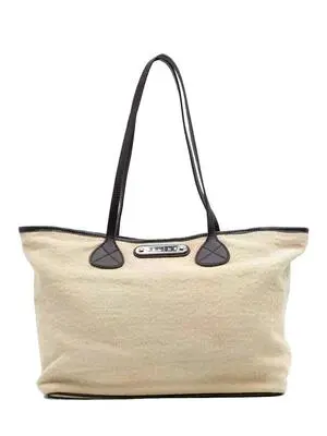 Celine 2009 Raffia Tote Bag - Brown