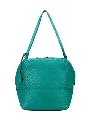 Bottega Veneta 2010 Nappa Intrecciato Cube Shoulder Bag - Blue