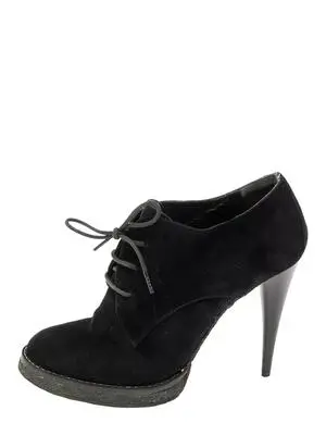 Balenciaga Lace-up Suede Booties - Black