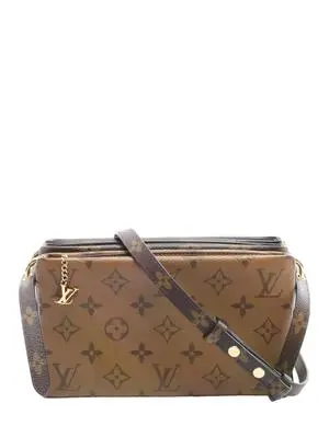 LOUIS VUITTON Monogram Reverse Lv3 Pouch Crossbody Bag - Brown