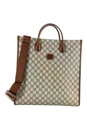 Gucci Interlocking Gg Coated Canvas Vertical Tote Bag - Neutrals