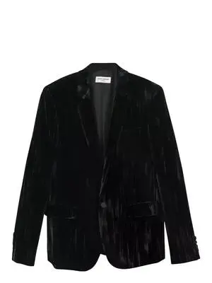 Saint Laurent Velvet Single-breasted Blazer - Black