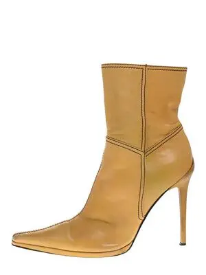 Casadei 105mm Leather Ankle Boots - Neutrals