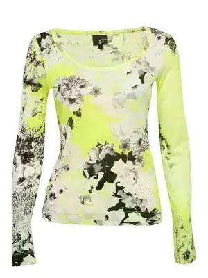 Just Cavalli Floral Print Knit Top - Yellow