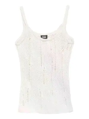 Gianfranco Ferre 2000s Open-knit Tank Top - White
