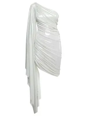Norma Kamali Vintage Draped One-shoulder Mini Dress - White