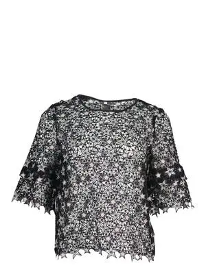 Sandro Guipure-lace Top - Black
