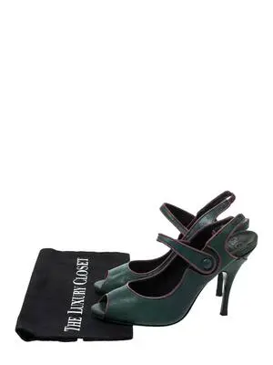 Dolce & Gabbana 115mm Leather Mary Jane Pumps - Green