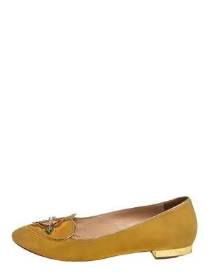 CHARLOTTE OLYMPIA Suede Flat Pumps