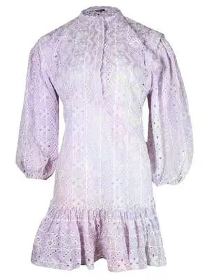 Maje Eyelet-embroidered Mini Dress - Purple