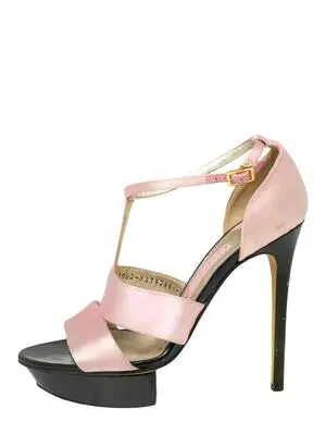 GINA 120mm Satin Platform Sandals - Pink