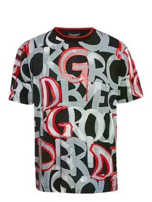Dolce & Gabbana Graffiti-print Cotton T-shirt - Black
