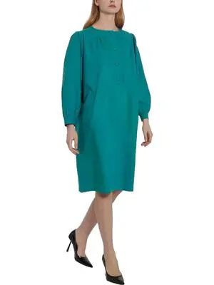 Saint Laurent 1970s Cotton Midi Dress - Green