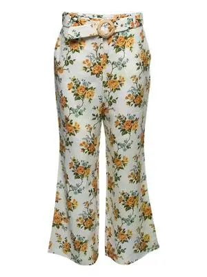 Zimmermann Floral-print Wide-leg Trousers - White