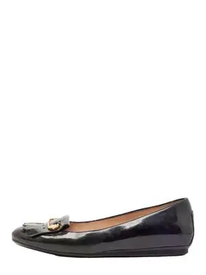 TOD'S Patent Leather Fringe-detail Flats - Black