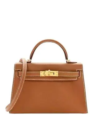 Hermès 2024 Mini Kelly Sellier Epsom Tote Bag - Brown