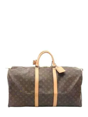 LOUIS VUITTON Monogram Keepall 55 Boston Bag - Brown