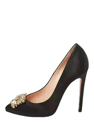 GINA 125mm Crystal-embellished Pumps - Black