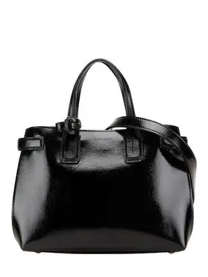 Burberry Calfskin Banner Satchel - Black