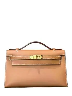 Hermès Kelly Pochette Swift Clutch - Brown