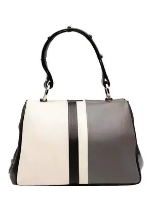 Prada Leather Baiadera Frame Bag Handbag - Grey