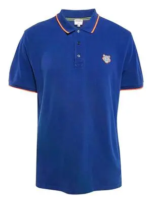 Kenzo Tiger-embroidery Polo Shirt - Blue