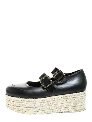Marni Double-buckle Platform Espadrille - Black