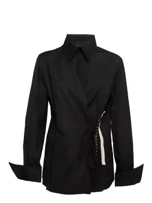 Gianfranco Ferre Belted Wrap Shirt - Black