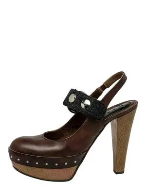 Marni 125mm Platform Slingback Pumps - Brown