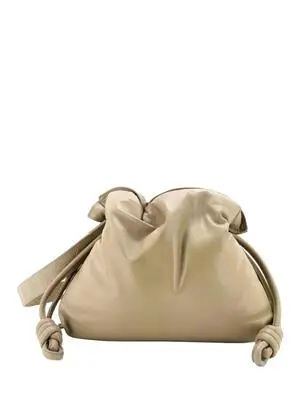 Loewe Flamenco Knot Leather Medium Clutch Bag - Neutrals