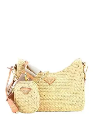 PRADA Prada Re-Edition 2005 Raffia Shoulder Bag