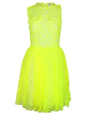 MSGM Lace Sleeveless Mini Dress - Yellow