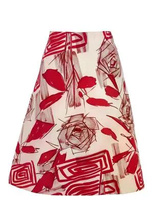 Marni Floral-print A-line Skirt - Pink